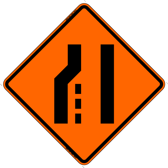 Merge Right (Symbol) W4-2 Work Zone Warning Sign | Bone Safety Signs ...