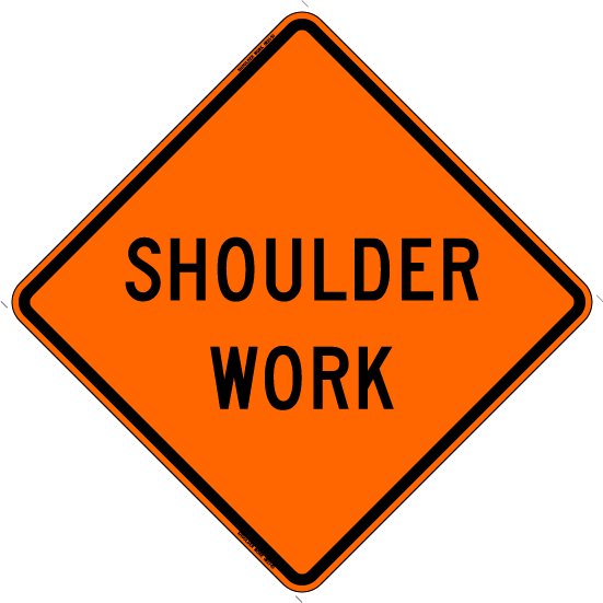 Shoulder Work W21-5 Work Zone Sign | Bone Safety Signs | DISCO