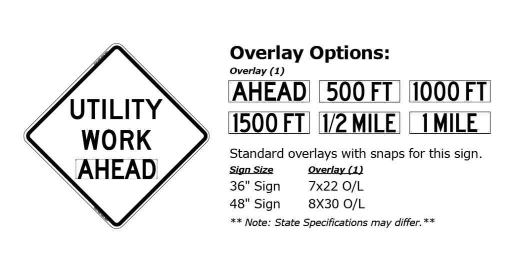 Utility Work Ahead W21-7 Work Zone Sign | Bone Safety Signs | DISCO